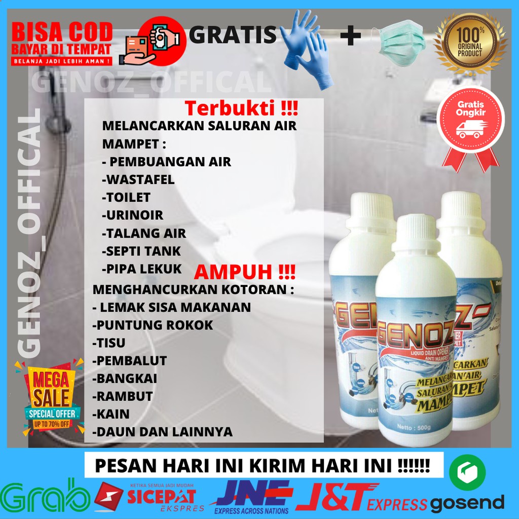Jual Genoz anti sumbat wc mampet cairan wc mampet anti sumbat saluran ...