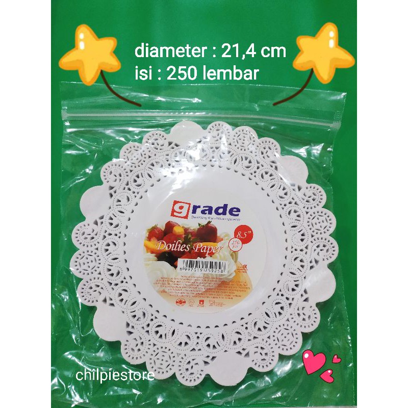 Jual (250 lembar) alas renda 8,5" / paper doilies 8,5" / alas renda ...