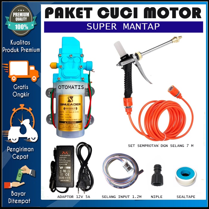 Jual Alat Cuci Motor Bertekanan Tinggi Sinleader 100PSI - Selang High ...