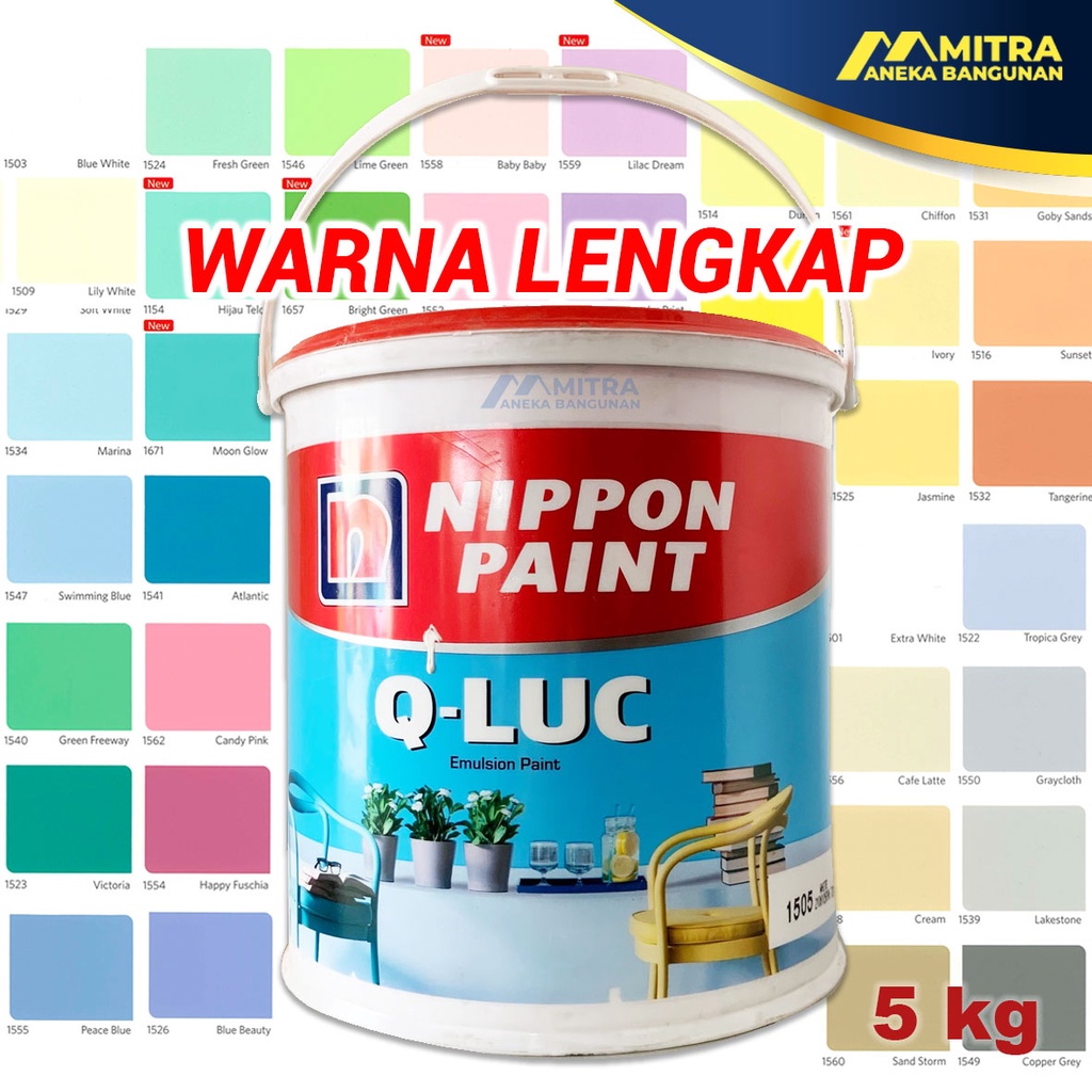 Jual CAT TEMBOK QLUC NIPPON PAINT CAT DINDING INTERIOR 4.5 KG / TINTING ...