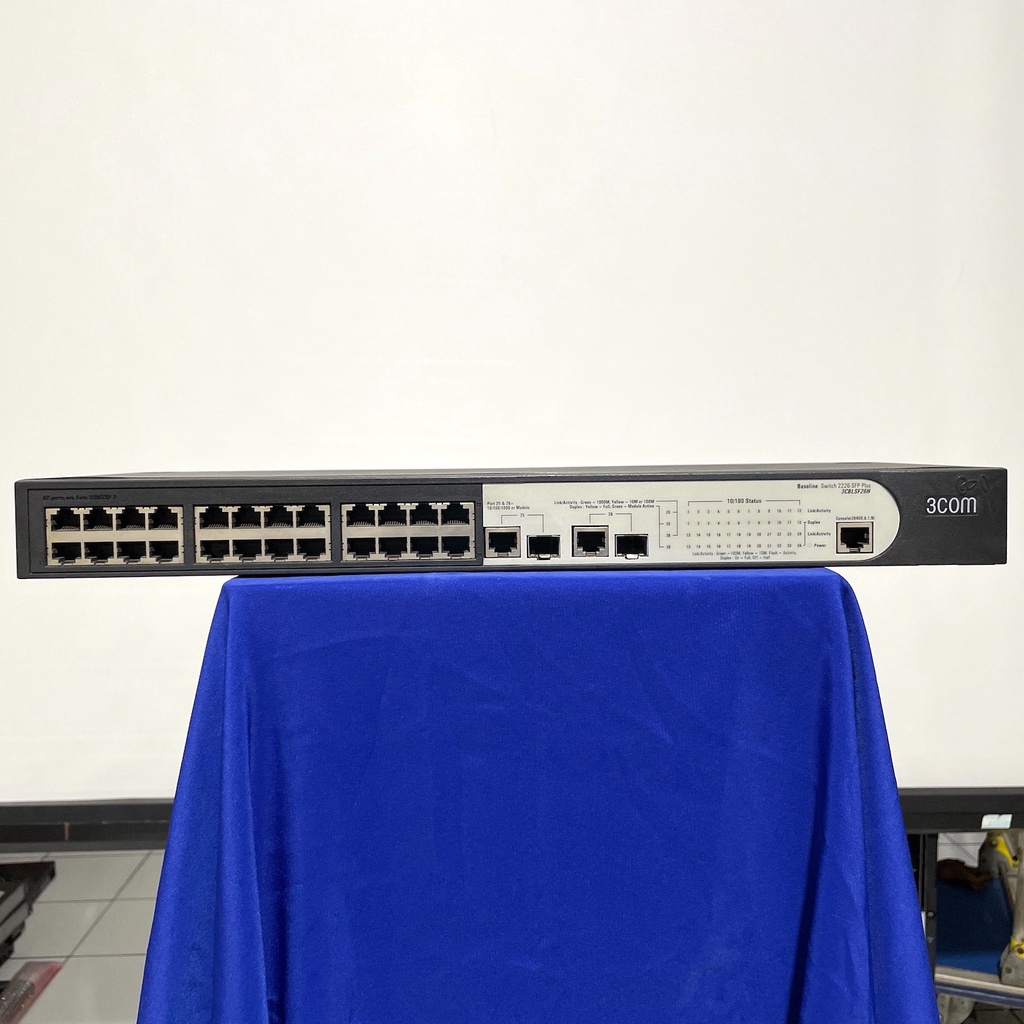 Jual switch 3com baseline 2226 24 port 2 port gigabit sfp manage web ...