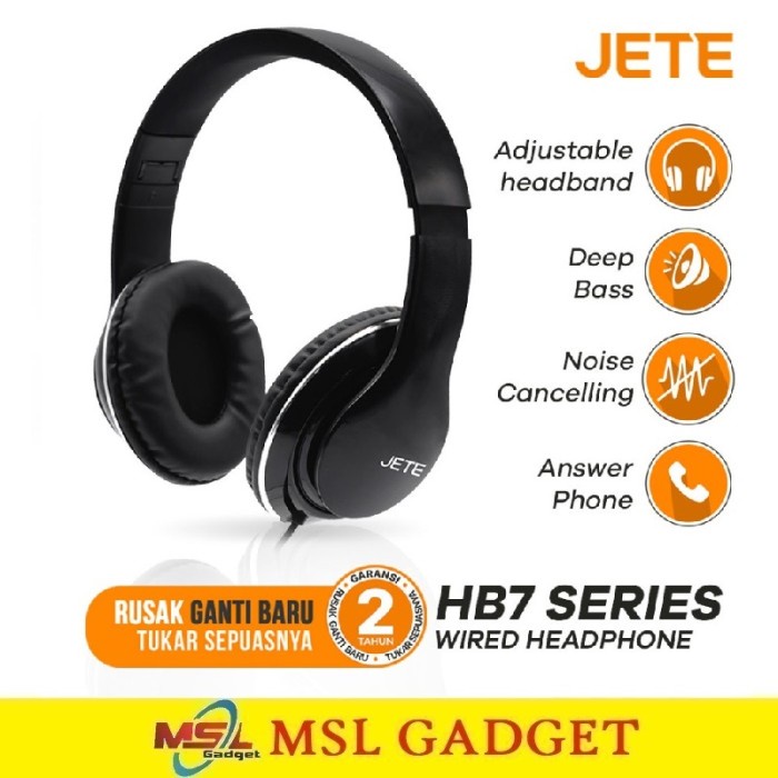 Jual JETE Headset Headphone Bando Bass Noise Cancelling Mic Jack 3.5mm ...
