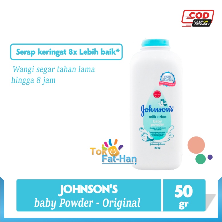 Jual JOHNSON'S Baby Powder Milk & Rice/ Putih 50gr / 75+50gr / 150+50gr ...