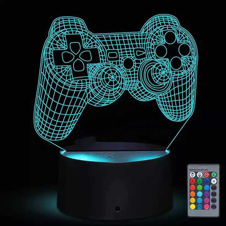 Jual Lampu RGB Desain 3D Transparan Light Game Controller LED RGB ...