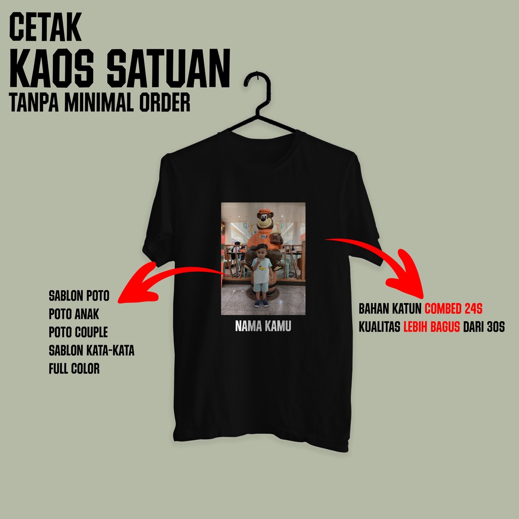 Jual Kaos Custom Satuan Desain SUka-Suka Sablon Poto Sablon Kata-kata ...