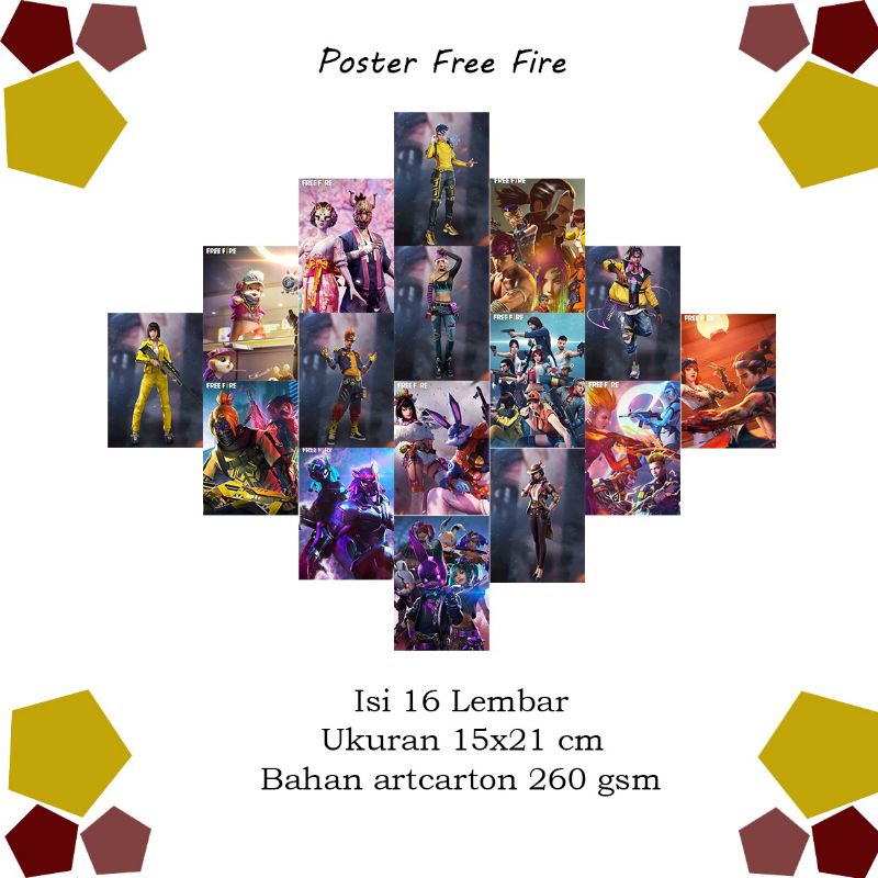 Jual Poster Dinding Aesthetic | Poster Kamar Aesthetic Free fire series ...