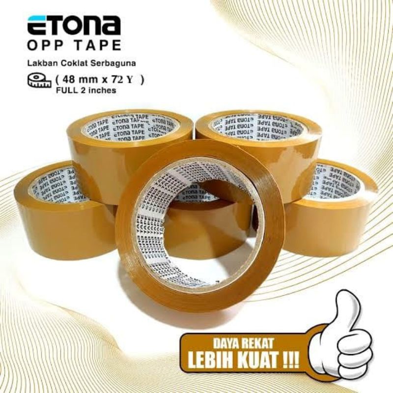 Jual Lakban Solasi Coklat Merk Etona 2 Inch 72 Yard Besar 48mm - Perekat Isolasi Selotip Cokelat ...
