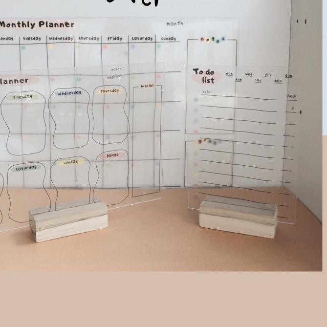 Jual Barang Laris Acrylic Planner A3 A4 A5 Monthly Weekly To do list ...