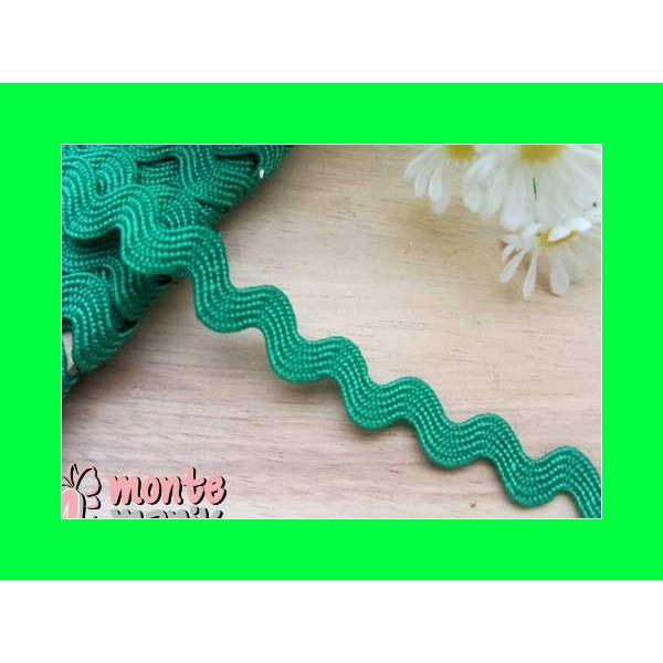 Jual Renda Ricrac / Biku-biku Hijau Daun RLN-09 Bando Polos | Shopee ...