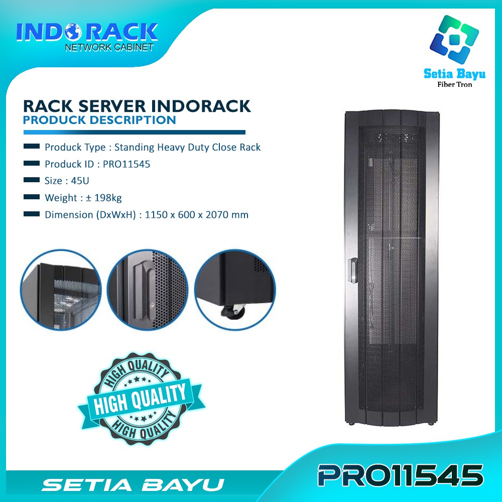 Jual INDORACK Standing Close Rack 45U Heavy Duty PRO11545 - 45U 19 inch ...