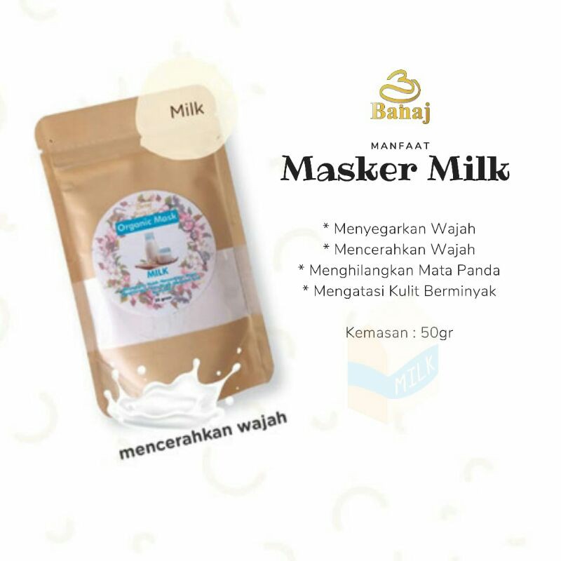 Jual Masker wajah Organik Milk Banaj | Shopee Indonesia