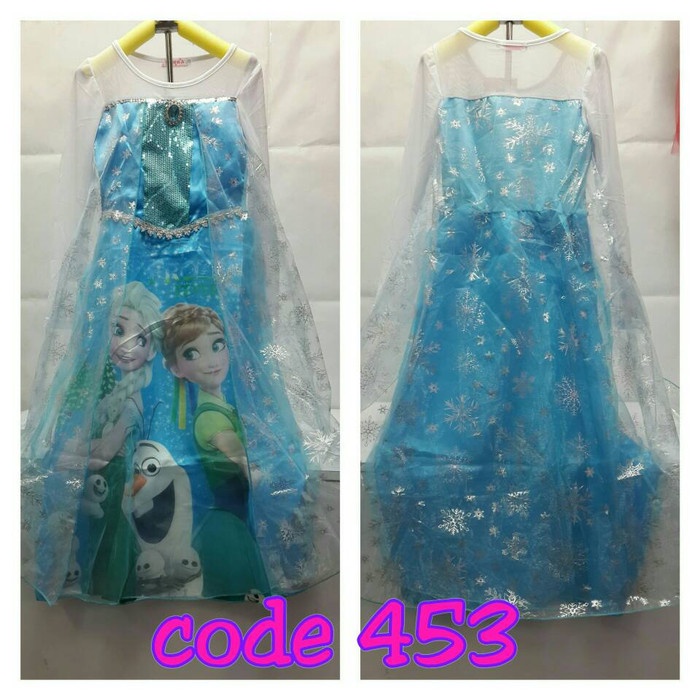 Jual Baju Dress Kostum Frozen Gambar Elsa Dan Anna 035 | Shopee Indonesia
