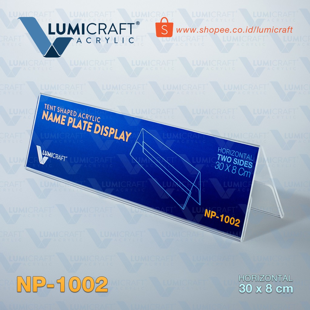 Jual Acrylic Name Plate Display / Akrilik Papan Nama Tent Card model ...