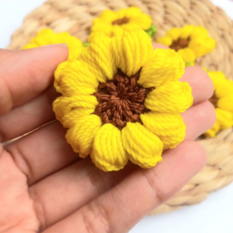 Jual Bunga Matahari Rajut Tanpa Daun - bahan kerajinan suvenir hiasan ...