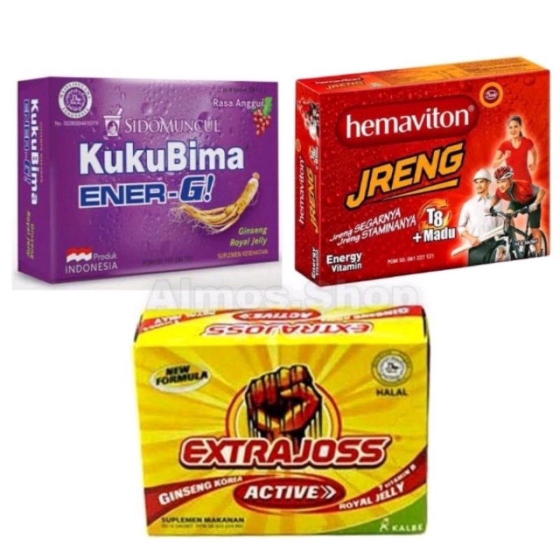 Jual Minuman serbuk berenergi Kuku Bima, Extrajos dan hemaviton Jreng ...