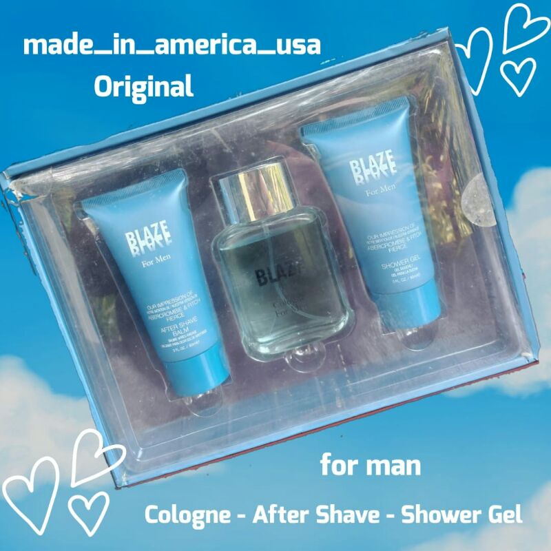 Jual Blaze for Men Gift Set of Cologne Shower Gel After Shave | Shopee ...