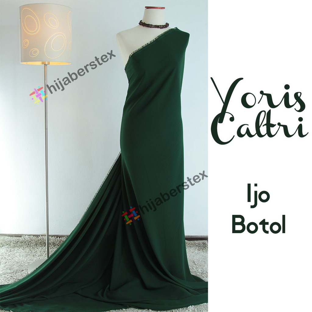 Jual 1/2 Meter Kain YORIS CALTRI Ijo Botol (ecer warna) | Shopee Indonesia