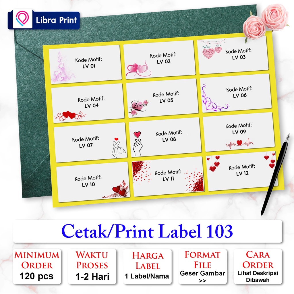 Jual CETAK STIKER LABEL 103 / PRINT LABEL NAMA UNDANGAN / LABEL BUKU ...