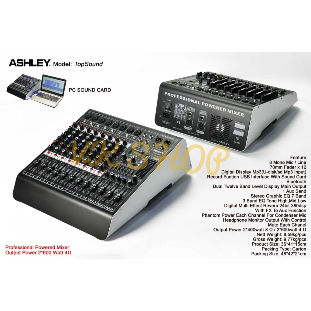 Jual POWER MIXER ASHLEY TOPSOUND ORIGINAL 8 CHANNEL ASHLEY TOP SOUND ...