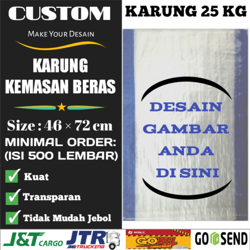 Jual Custom Karung Beras kemasan 25 kg putih transparan | Shopee Indonesia
