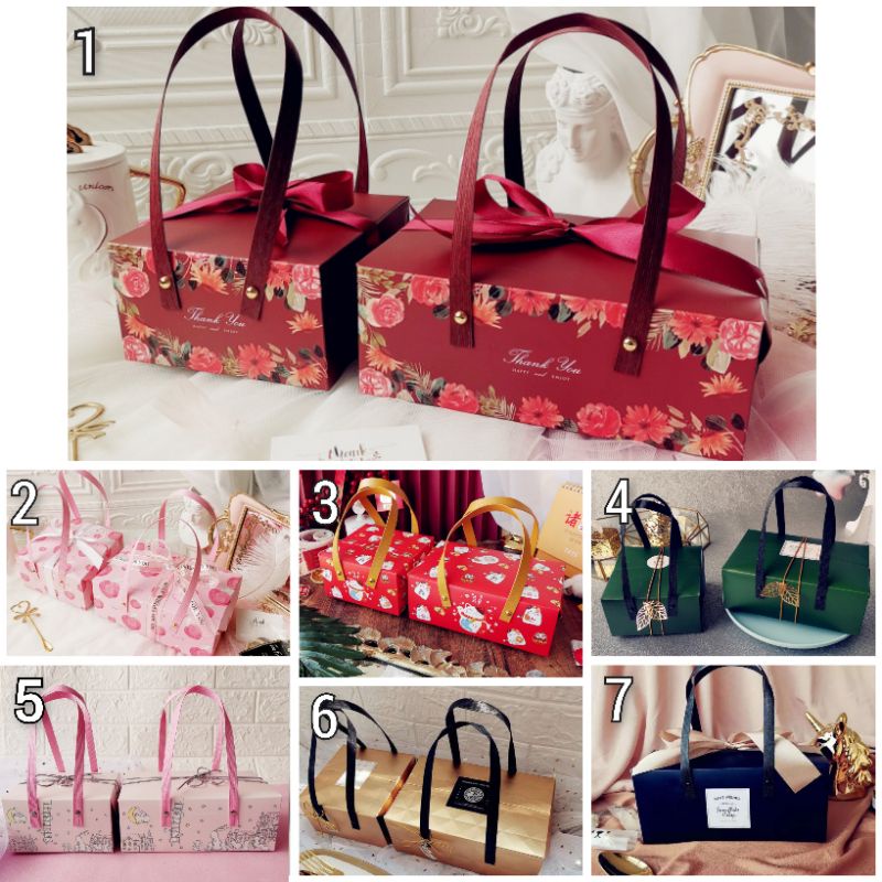 Jual Gift Box Variasi Dengan Gagang/Kotak Hampers/Box Kue Kado Makanan ...