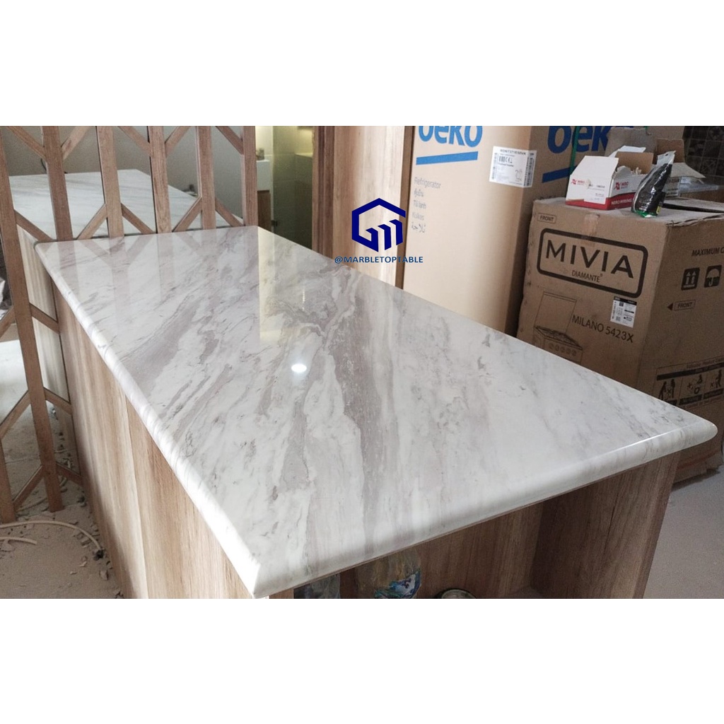Jual Dining Table Marble | Volakas Marble | Meja Marmer | Marmer Import ...