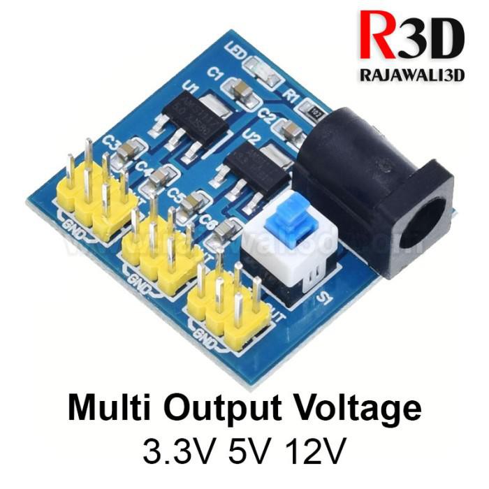 Jual Multi Output Voltage DC-DC 12V to 3.3V 5V 12V Step Down Power ...