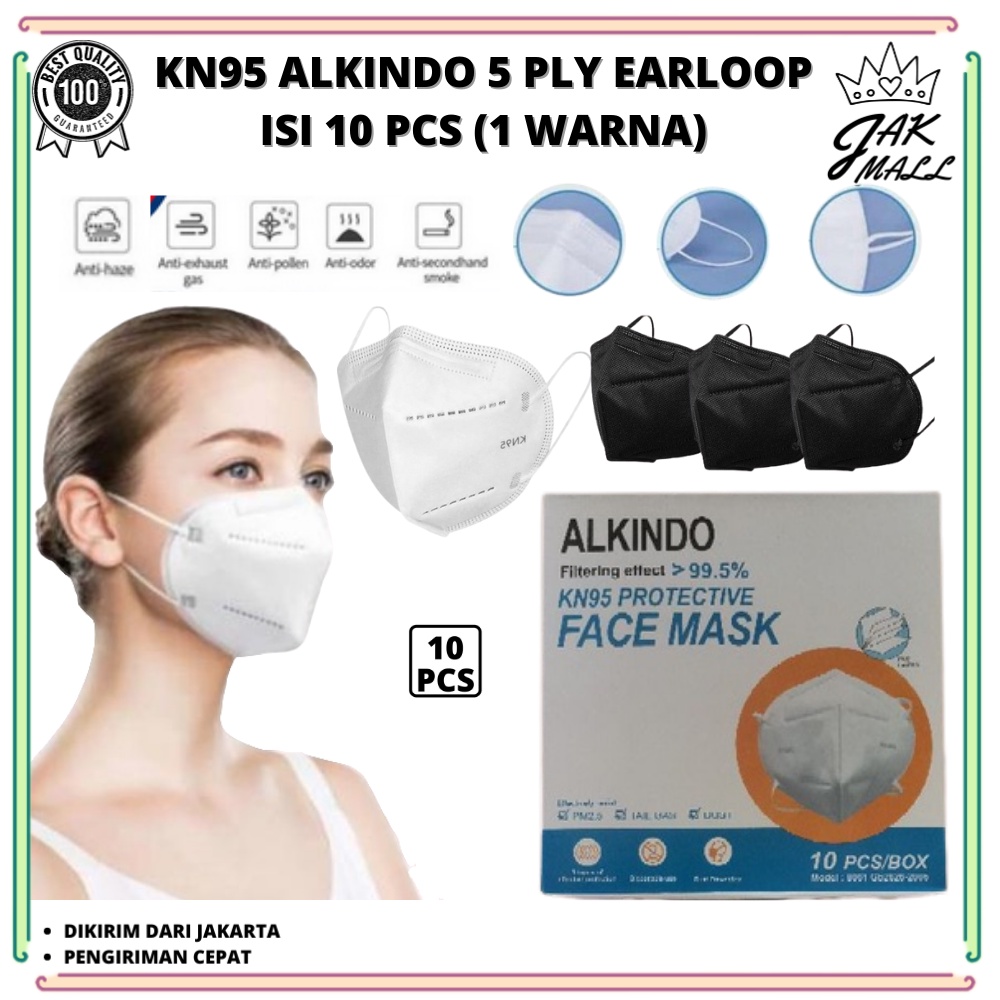 Jual Masker KN95 5Ply Alkindo 1 Pack Isi 10 Pcs Earloop Mask JM | Shopee Indonesia