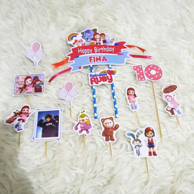 Jual Topper rainbow ruby/ hiasan rainbow rubby | Shopee Indonesia