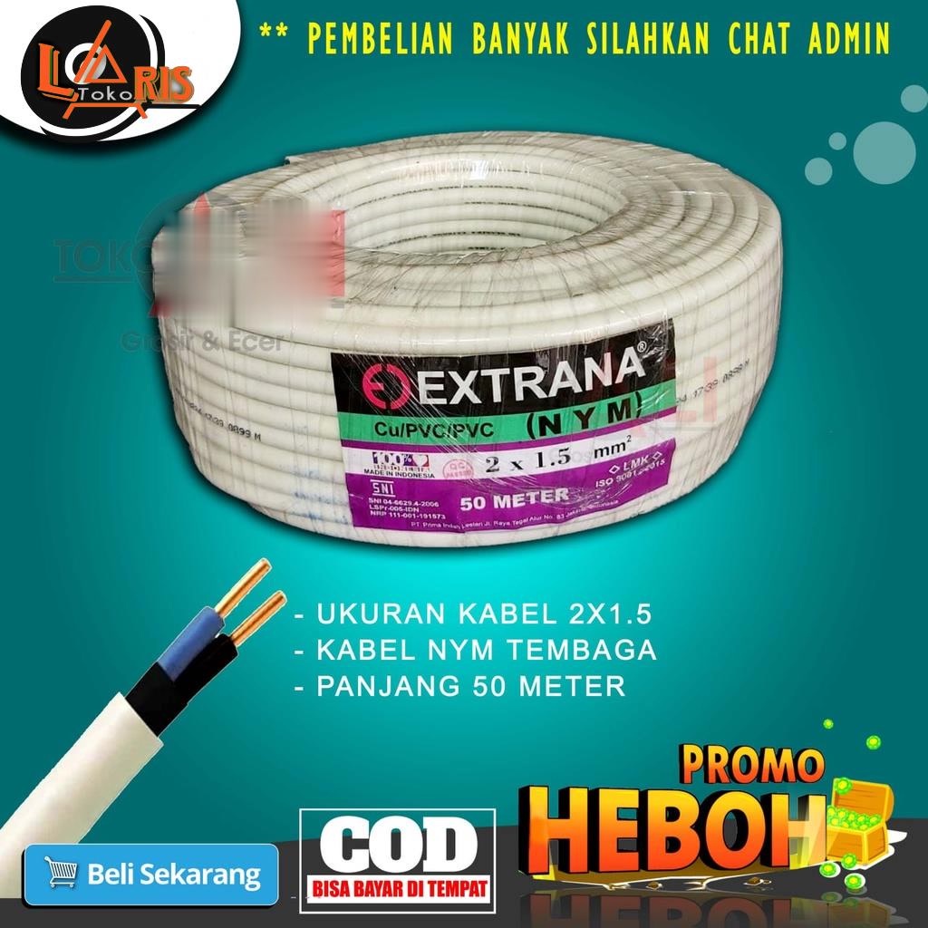 Jual kabel listrik NYM EXTRANA 2x1,5 50 meter NEW | Shopee Indonesia