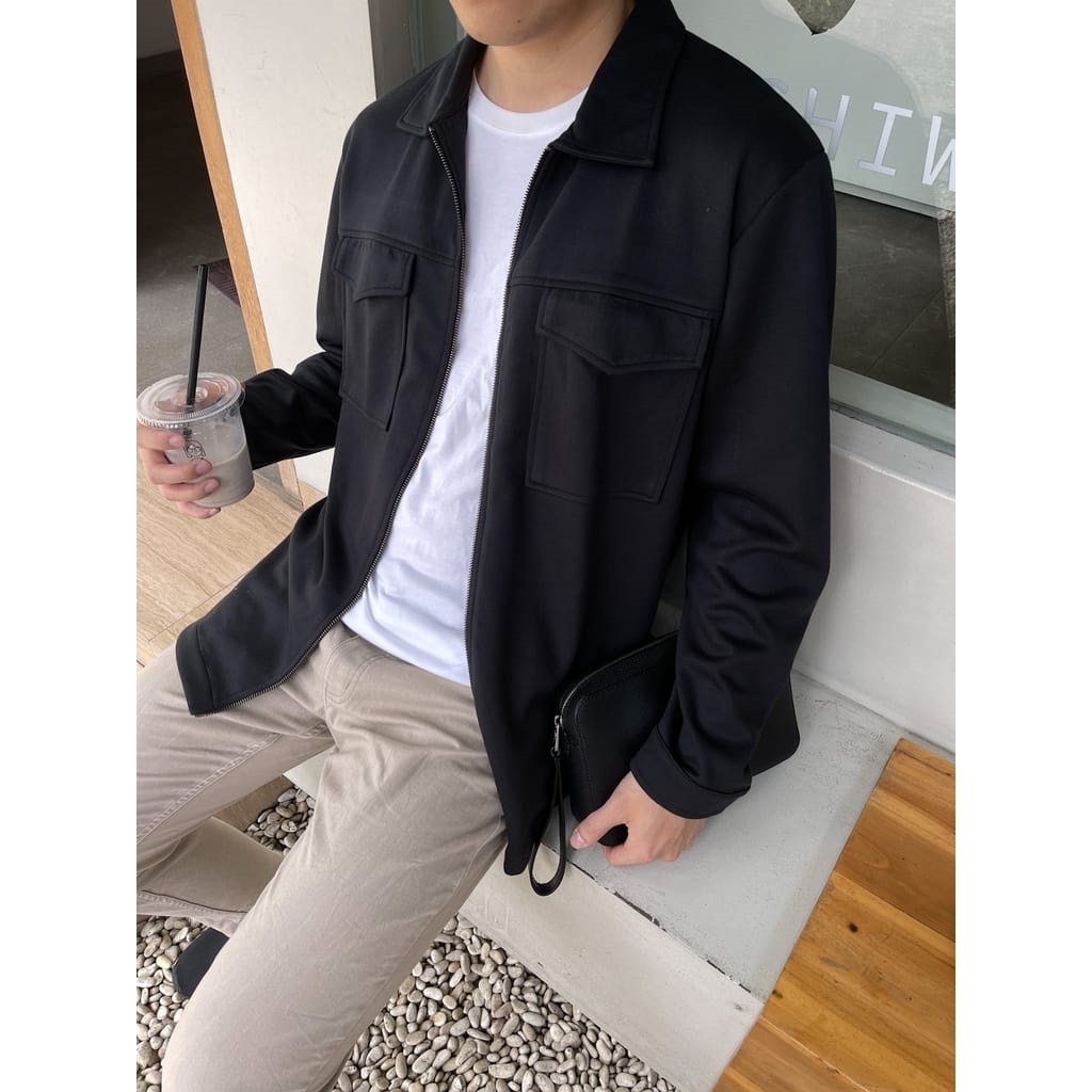Jual Shacket Zipper - Jaket Pria | Shopee Indonesia