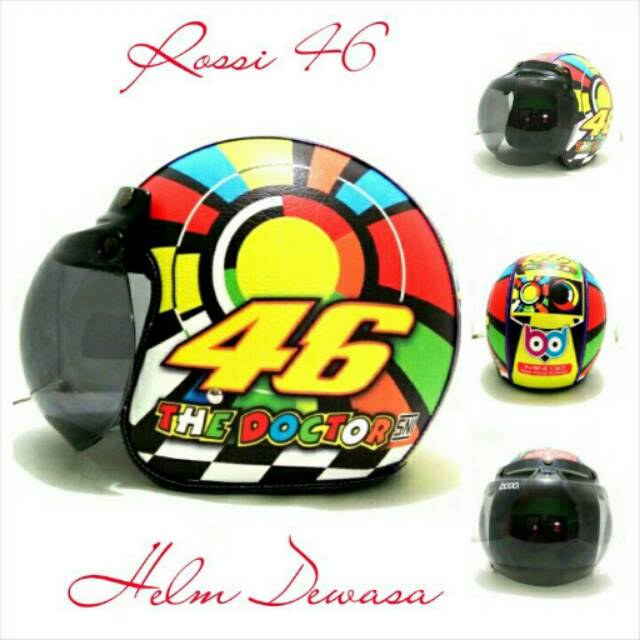 Jual Helm Bogo Retro Kulit Klasik Motif Angka 46 The Doctor SNI ...
