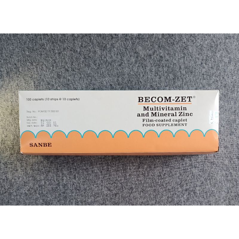 Jual Becomzet strip isi 10 tablet - multivitamin c zinc / becom zet ...