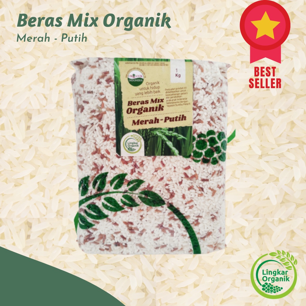 Jual Beras Mix Merah Putih Organik Kemasan Vakum 1 kg Lingkar Organik ...