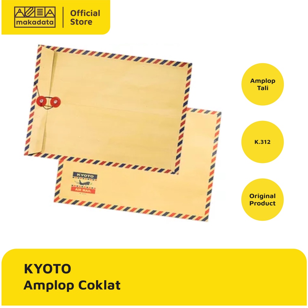 Jual ENVELOPE / AMPLOP COKLAT AIRMAIL KYOTO TALI 312 MURAH | Shopee ...