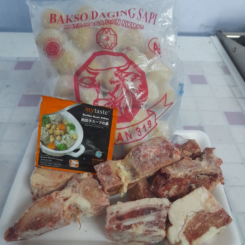 Jual Paket baso kumplit dengan tulangan dan bumbu kuah | Shopee Indonesia