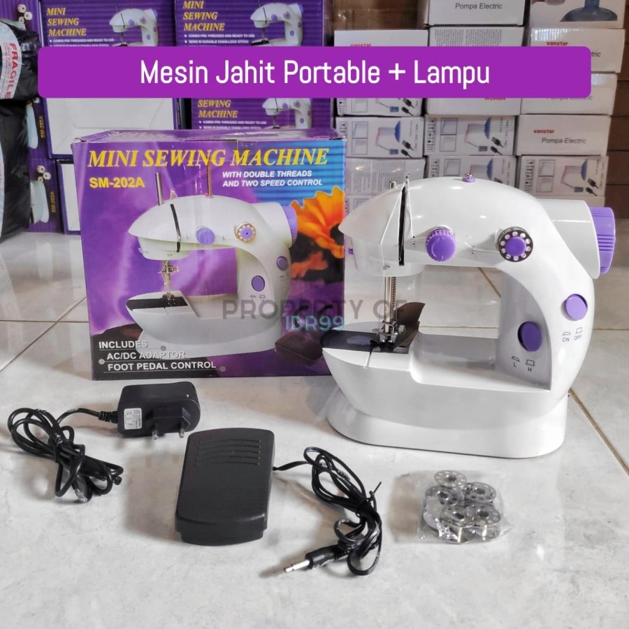 Jual Mesin Jahit Mini Portable SM202 4in1 + Lampu / Sewing Machine ...