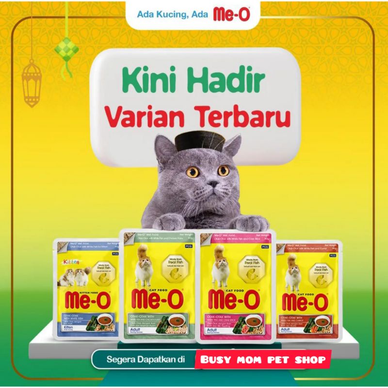 Jual Me-O Pouch Sachet 80g Kitten Adult Varian Makanan Kucing Basah Meo ...