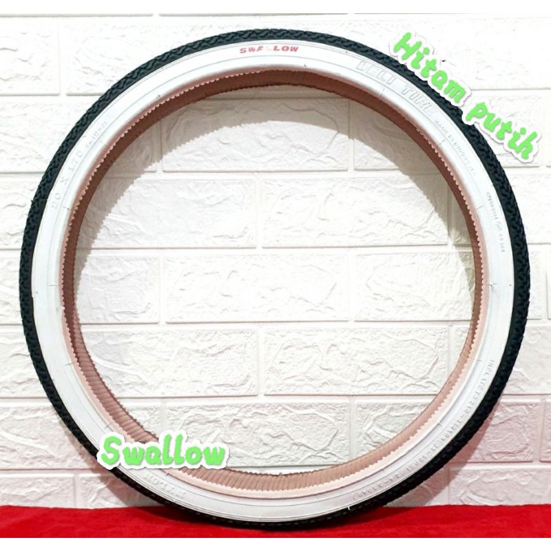 Jual ban luar sepeda 20 x 175 hitam putih swallow | Shopee Indonesia