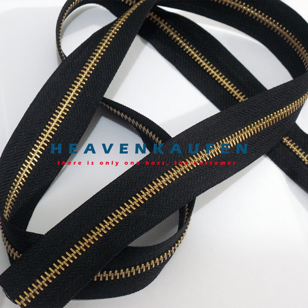 Jual Resleting/Zipper YKK Gigi Besi No. 5 Emas Meteran | Shopee Indonesia