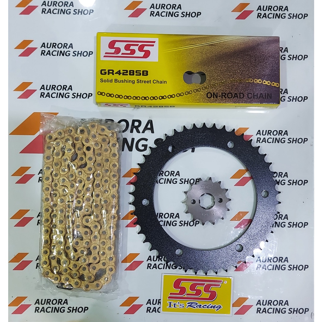 Jual GEAR SET SSS BLACK YAMAHA WR155 WR 155 & RANTAI SSS 428 SB GOLD ORIGINAL | Shopee Indonesia