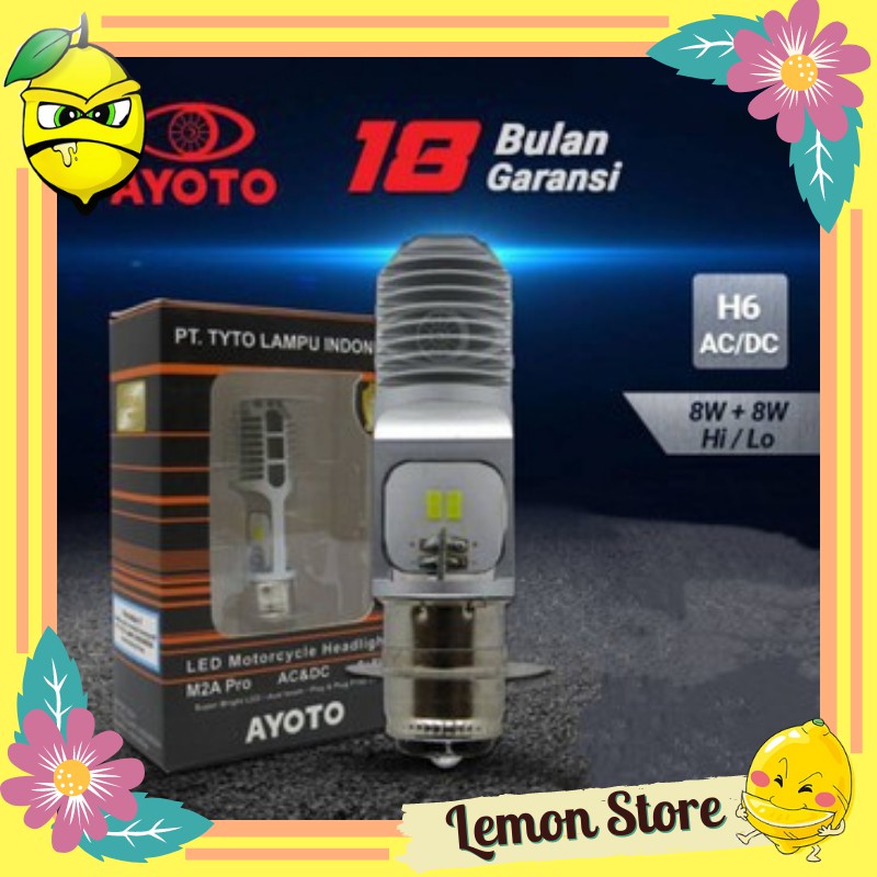 Jual *LEMON* Lampu motor depan LED AYOTO M2A PRO H6 AC DC motor matic bebek AC DC(18 bulan ...
