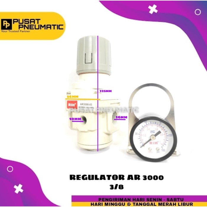 Jual Produk Terbaru Ar 3000-03 Regulator Pneumatic / Regulator Angin 3/ ...
