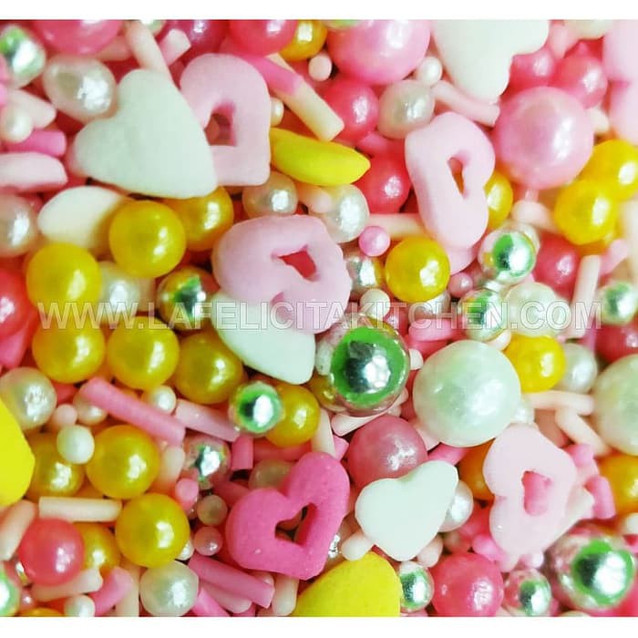Jual SPRINKLE PINK VALENTINE mix HEART LOVE HATI ULTAH ANAK TOPPER ...