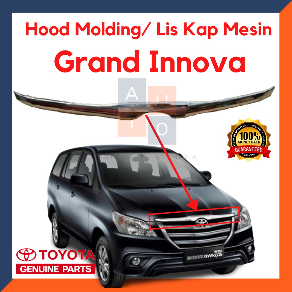 Jual Lis Lis Kap Mesin Hood Moulding Chrome Grand New Innova Inova 2012 ...