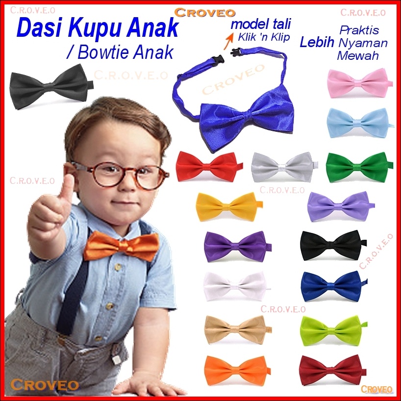 Jual Dasi Kupu ANAK Laki Kupu2 Bowtie Kupu-kupu Balita Hitam Polos ...