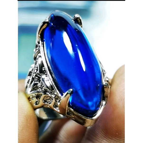 Jual batu akik permata royal blue king shafire model pandan | Shopee ...