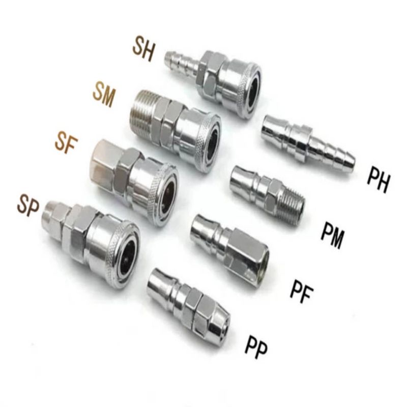 Jual Sambungan Selang Kompresor Angin Quick Coupler Adapter Plug Soket ...