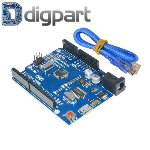 Jual Arduino UNO R3 MEGA328P CH340 CH340G Board ATMEGA328P-AU Micro USB ...