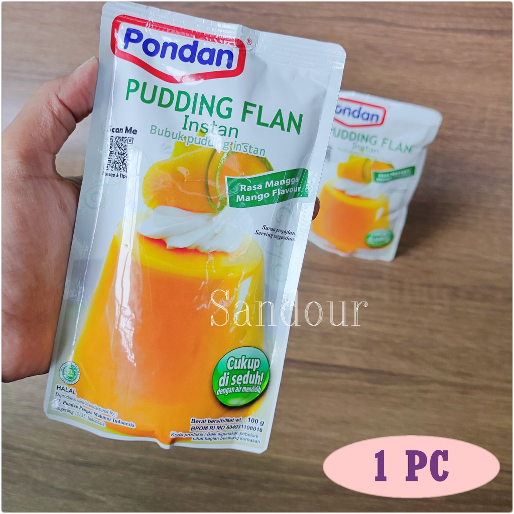 Jual Pondan Pudding Flan Mangga 100 Gr Bubuk Puding Instan Pouch ...